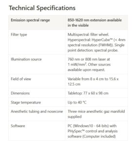 Photon etc NIR-II Preclinical Imager-spec – EINST Technology Pte Ltd.